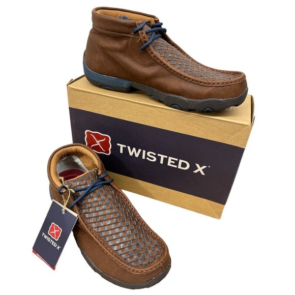 Twisted X | Shoes | Twisted X Mens Blue Weave Lace Up Driving Moccasin ...